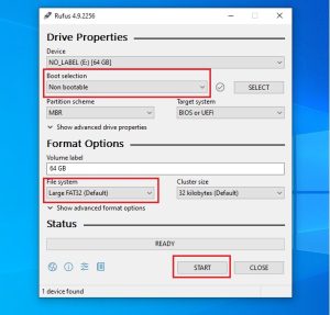 Format 64GB pendrive as FAT32 file system in using Rufus – Anthony's Studio